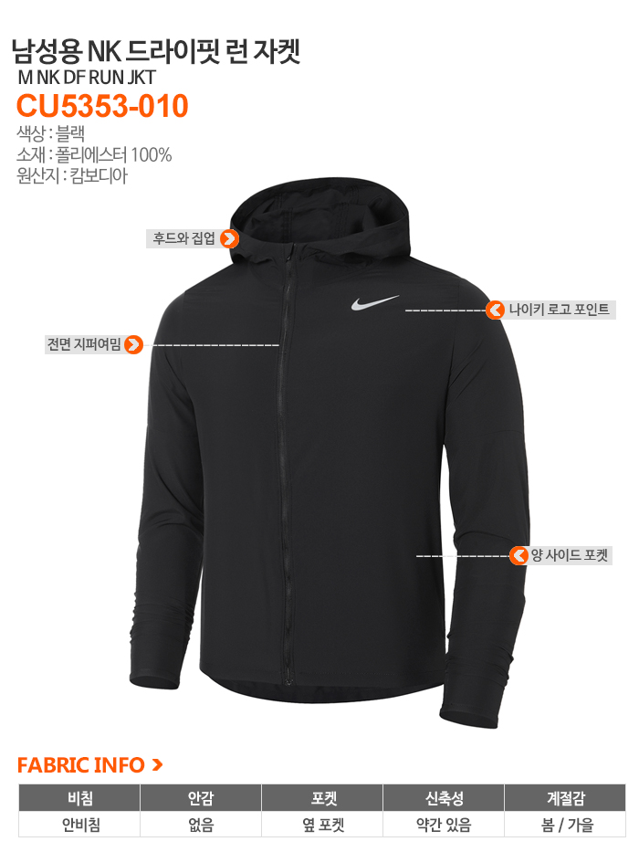 NIKE(나이키) [나이키] 남성 드라이핏 런 자켓 CU5353-010 | S.I.VILLAGE (에스아이빌리지)
